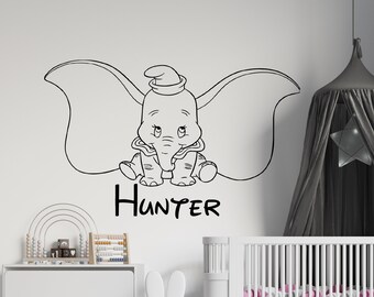 Dumbo Elephant Wall Decal Dumbo Wall Sticker Nursery Wall | Etsy