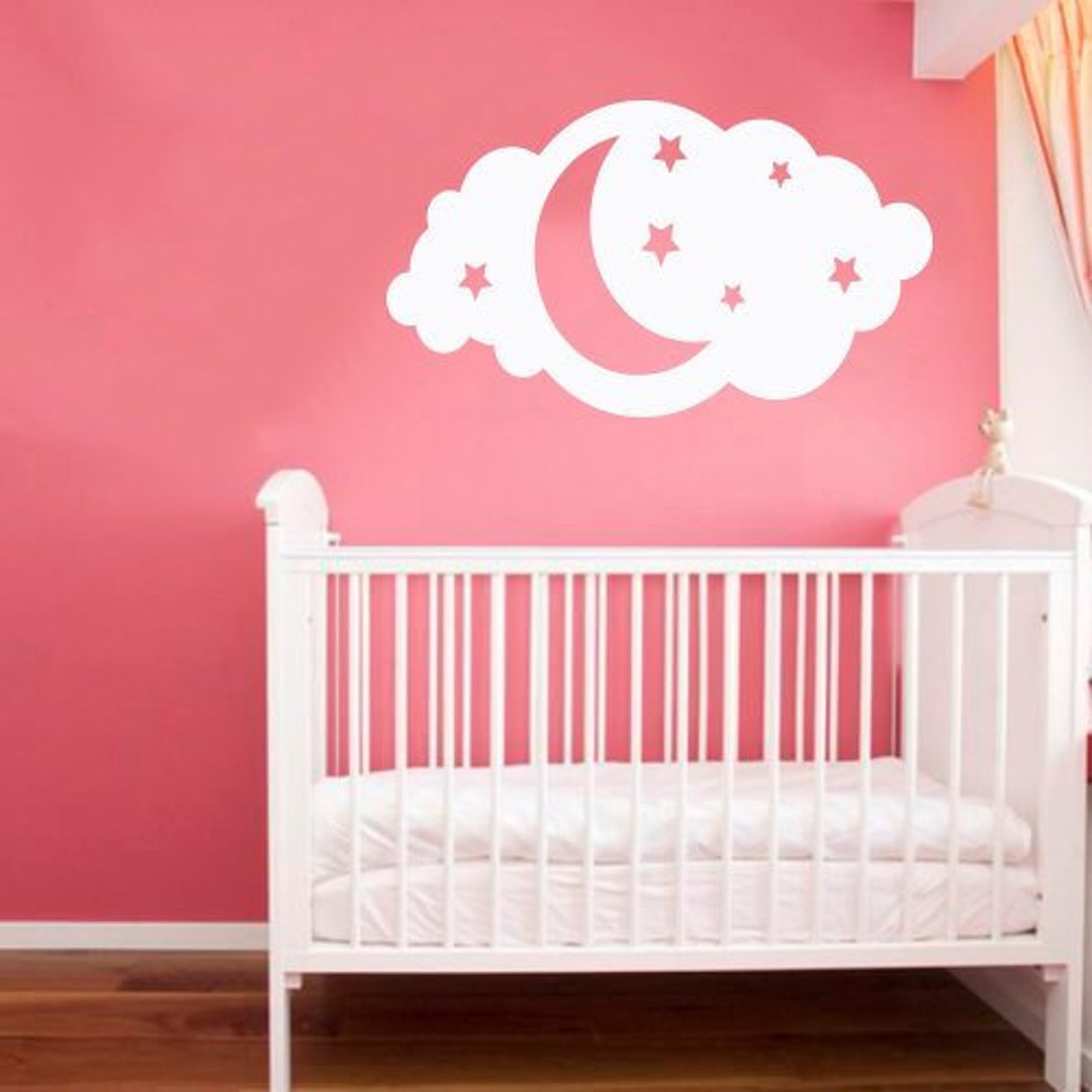 Sky Decor Moon & Stars Wall Decal Clouds Wall Decal Nursery - Etsy