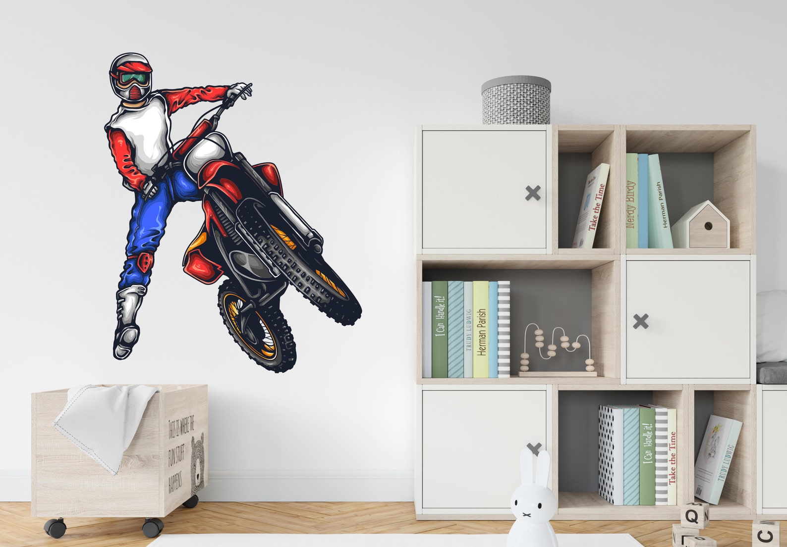 Motocross Wall Decal Motorcycle Wall Sticker Chopper Bike Wall - Etsy