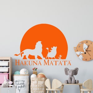 Hakuna Matata the Lion King Disney Cartoon Wall Decal Simba Lion ...