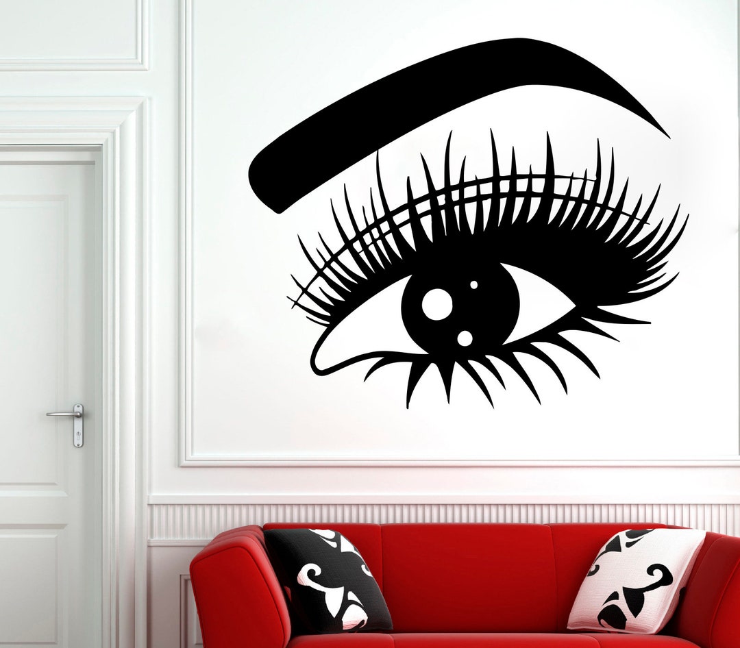 Eyelash Decals Eyelashes Wall Decal Window Sticker Beauty Salon Woman ...