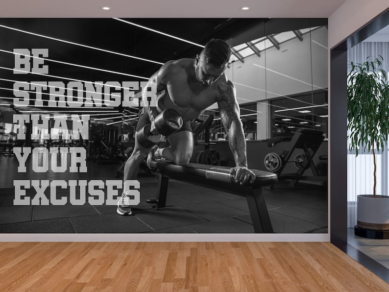 Grind Mode | Gym Motivation Wall Mural Peel and Stick | Fitness Quote ...