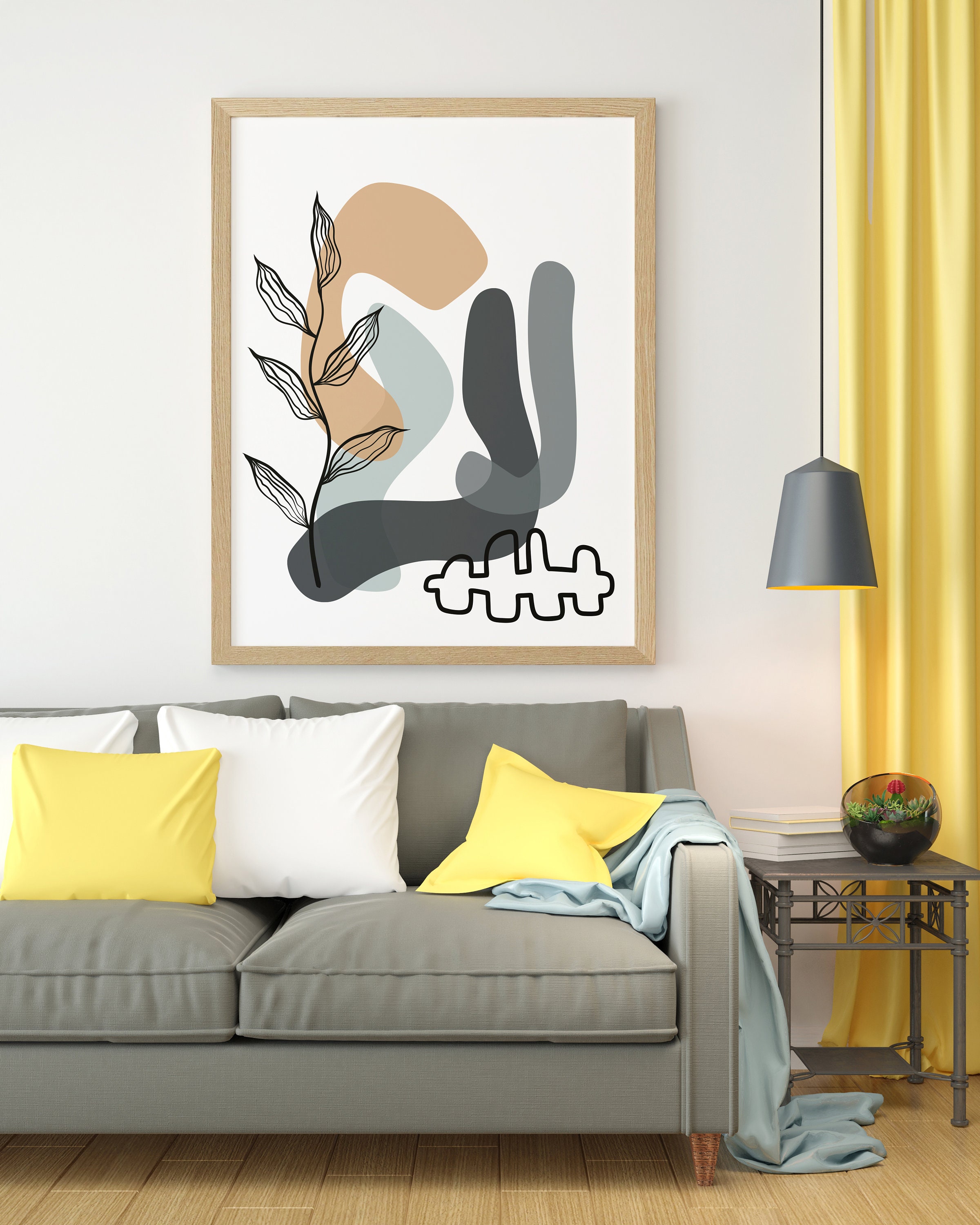 Bohemian Abstract Art Print Wall Poster Set of 2 Boho Poster - Etsy