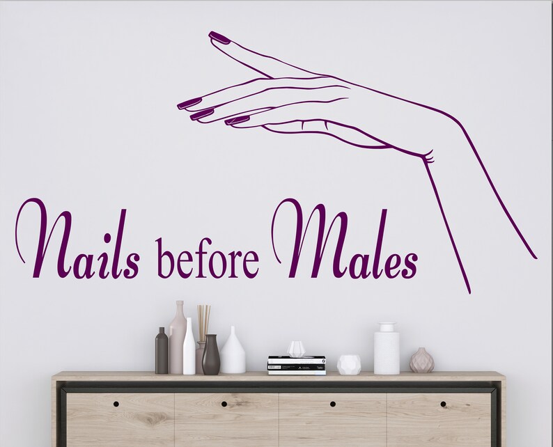 Nail Salon Wall Decal Manicure Pedicure Window Sticker Nail - Etsy