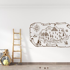 Treasure Map Wall Decal | Treasure Map for Kids | Pirate Map Wall Decal ...