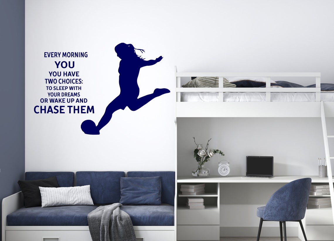 Girl Soccer Wall Decal Soccer Player Wall Sticker Soccer - Etsy