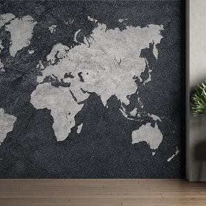 World Map Geography Wallpaper Peel and Stick World Map Wall Mural Map ...