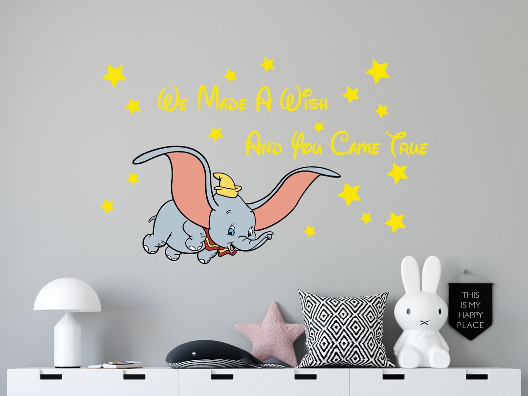 Dumbo Elephant Wall Decal Dumbo Wall Sticker Nursery Wall Decor CUS192 ...