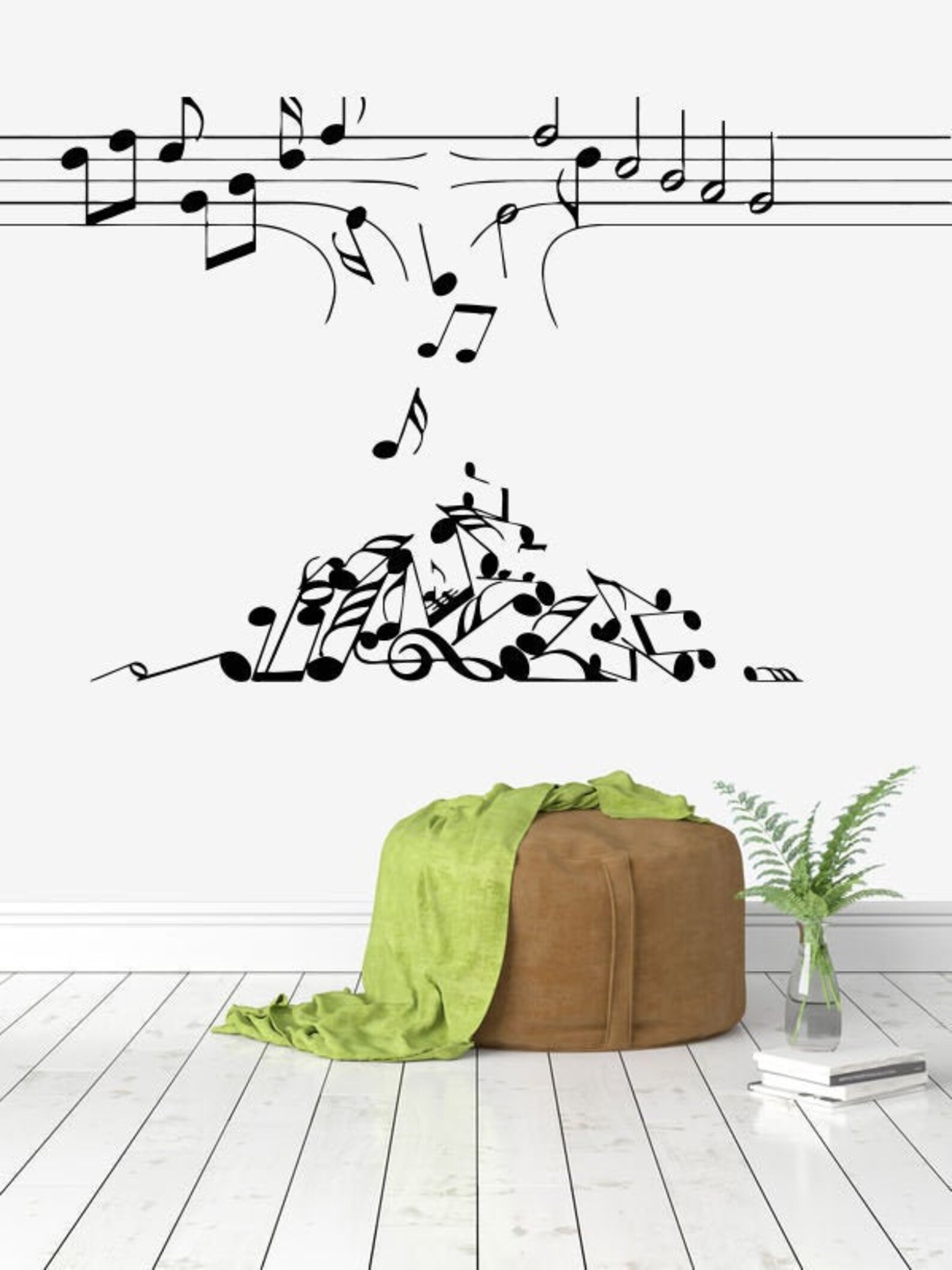 Music Notes Wall Decal Music Wall Decor Music Instrument Wall - Etsy