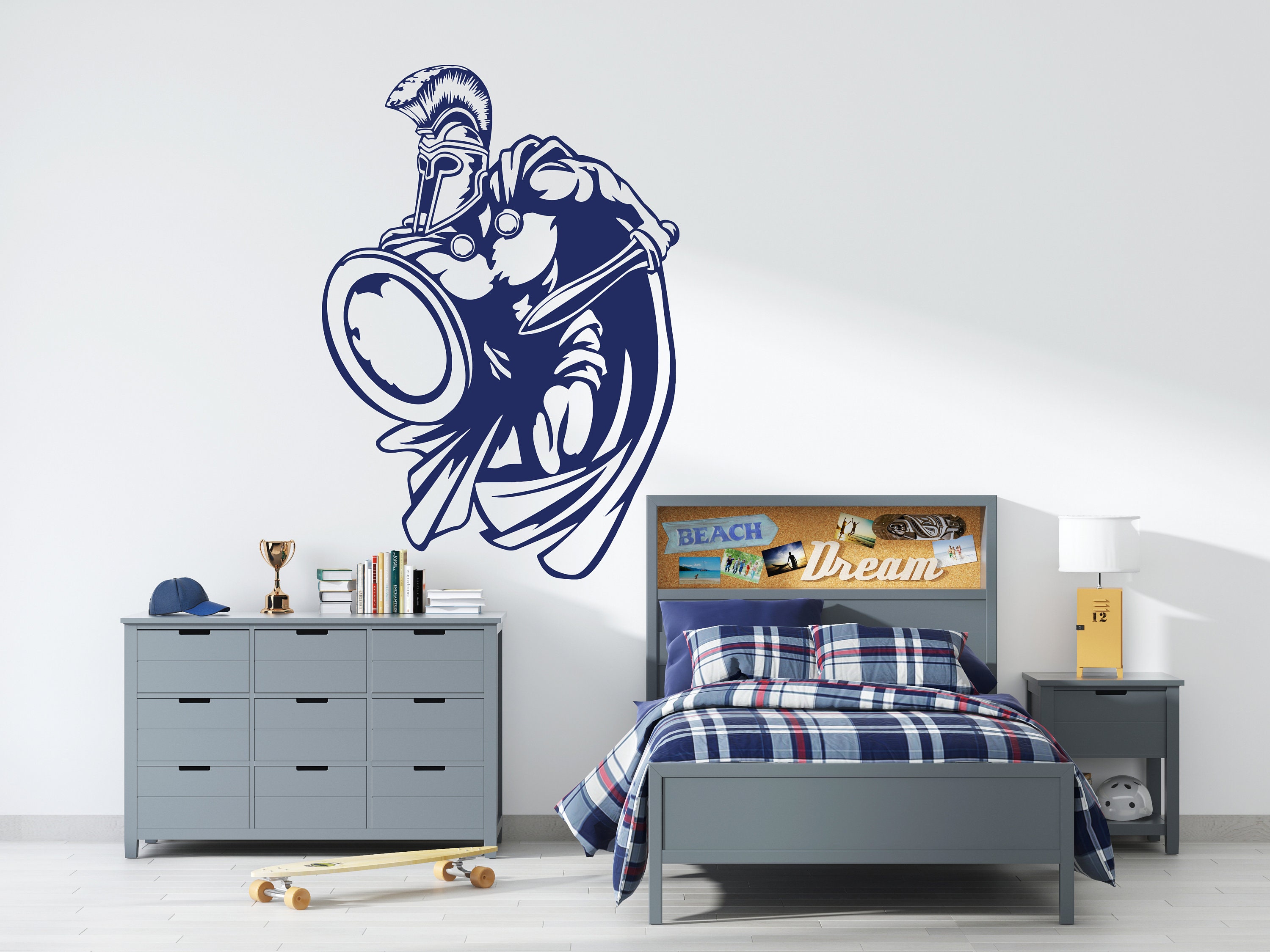 Spartan Wall Decal Spartan Warrior Wall Decor Gladiator - Etsy