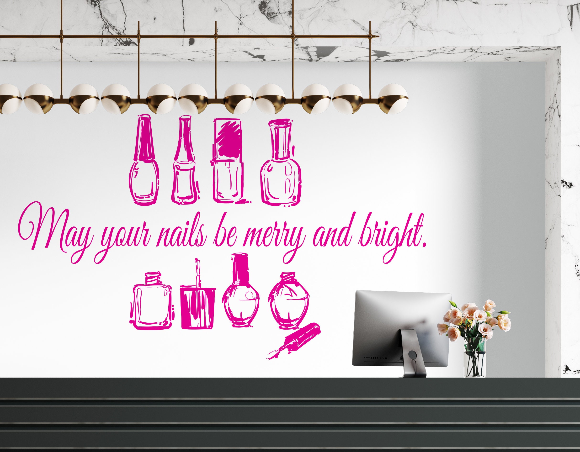 Nail Salon Wall Decal Manicure Pedicure Window Sticker Nail - Etsy
