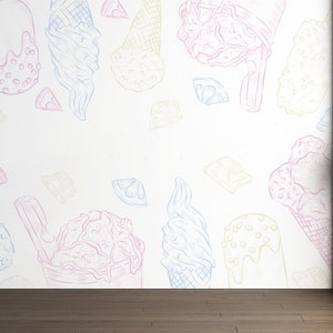 Ice Cream Wall Graphics Peel and Stick Wallpaper Ice Cream Cafe ...
