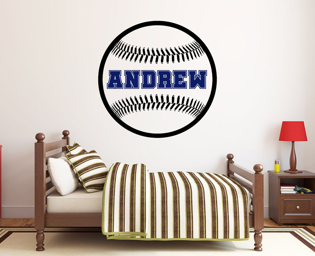 Personalized Name Baseball Wall Decal | Softball Wall Sticker | Sports ...