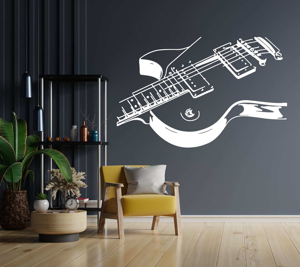 Guitar Wall Decal: Music Room Decor, Instrument Art 5171 - Etsy