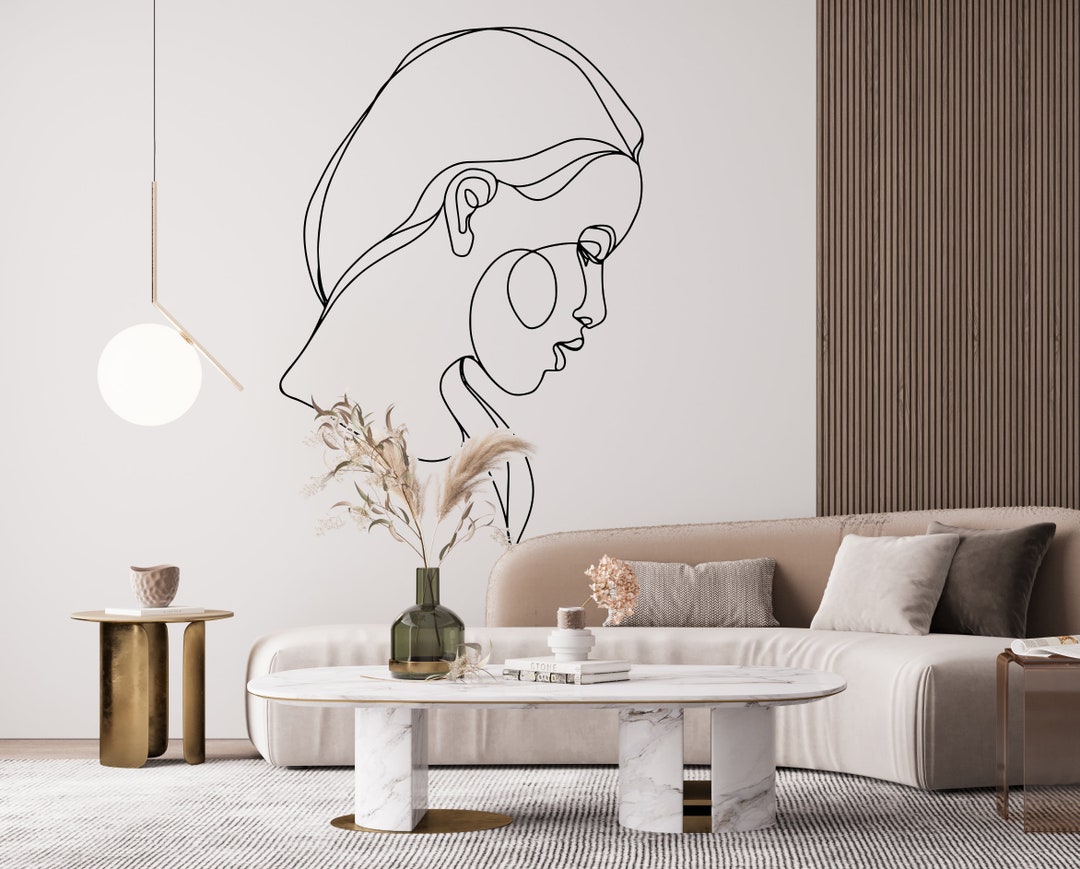 One Line Art Woman Decal Beauty Salon Wall Decor Spa Salon Wall Sticker ...