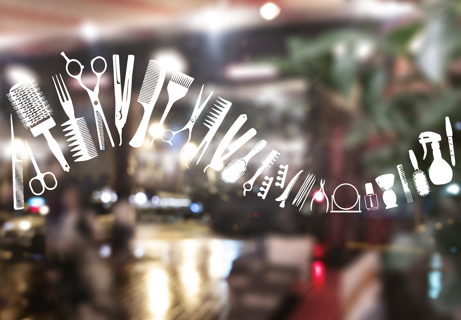 Hair Salon Decal Hair Tools Wall Sticker Hair Stylist Scissors | Etsy