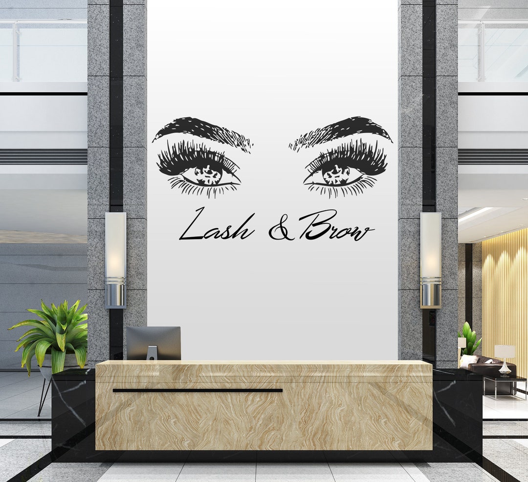 Eyelashes and Eyebrows Wall Decal Lashes and Brows Window Sticker ...