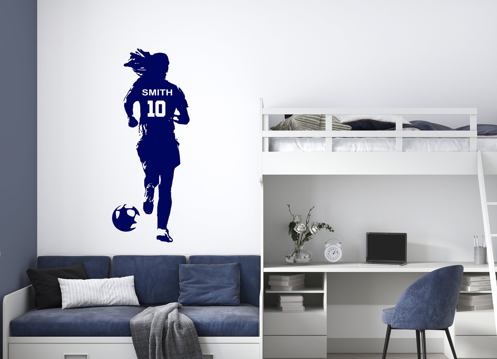 Personalized Name Girl Soccer Wall Decal Soccer Player Wall - Etsy