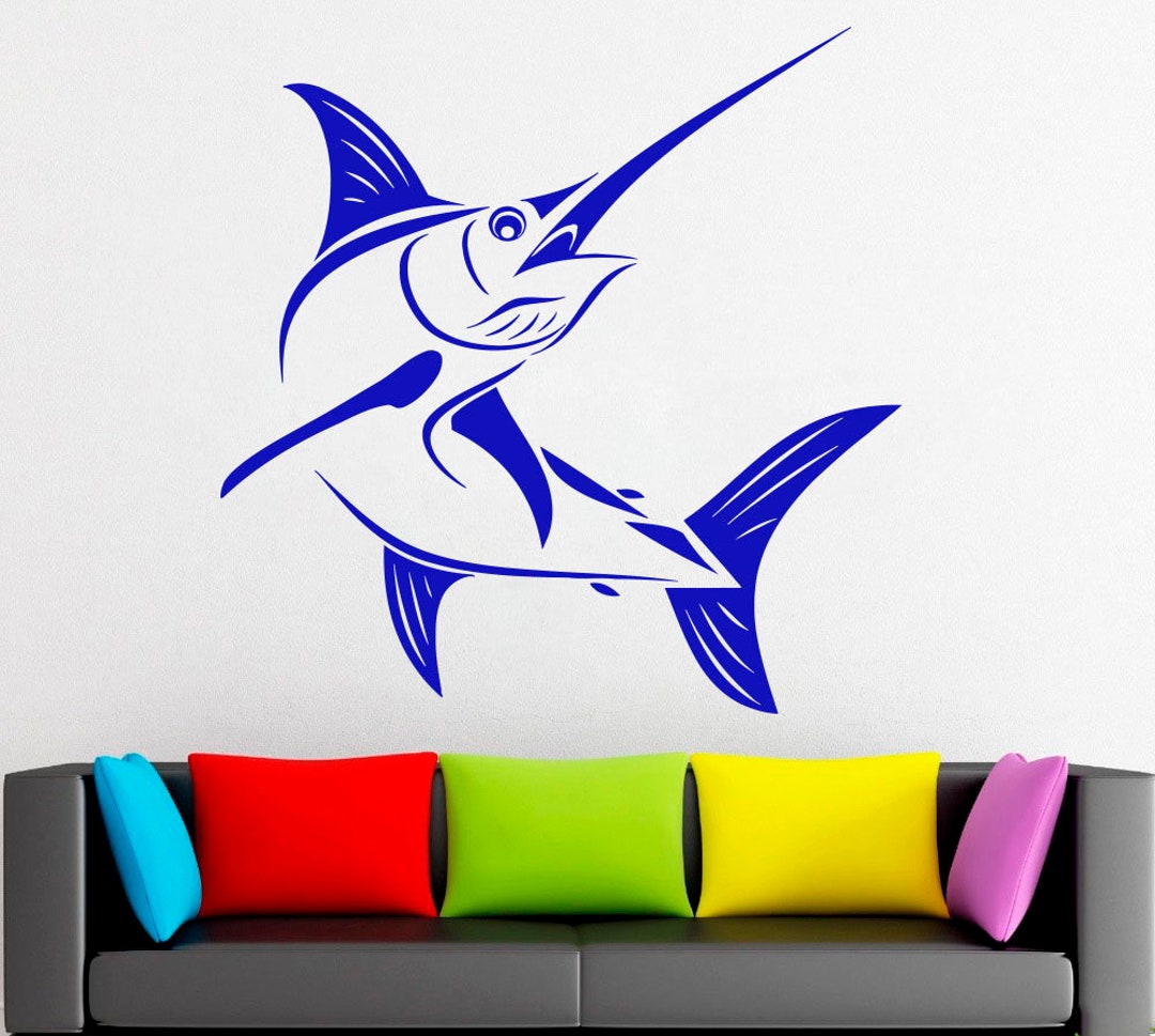 Ocean Decor Water Fish Seaweed Whale Submarine Wall Decal Window ...