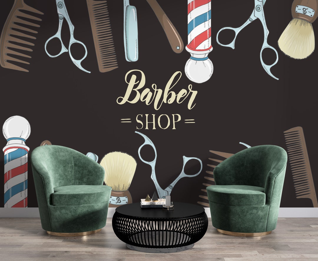 Barber Shop Wallpaper for Salon Peel and Stick Self Adhesive Removable ...