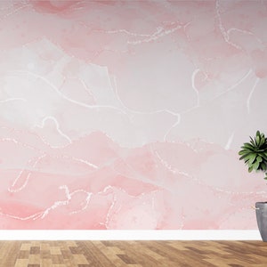 Pink Marble Peel and Stick Wallpaper Pink Wall Mural Self Adhesive ...