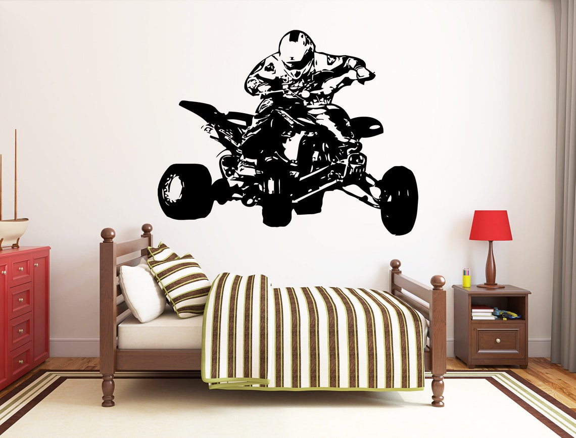 ATV Rider Wall Decal Quad Bike Wall Sticker 4 Wheeler Wall - Etsy