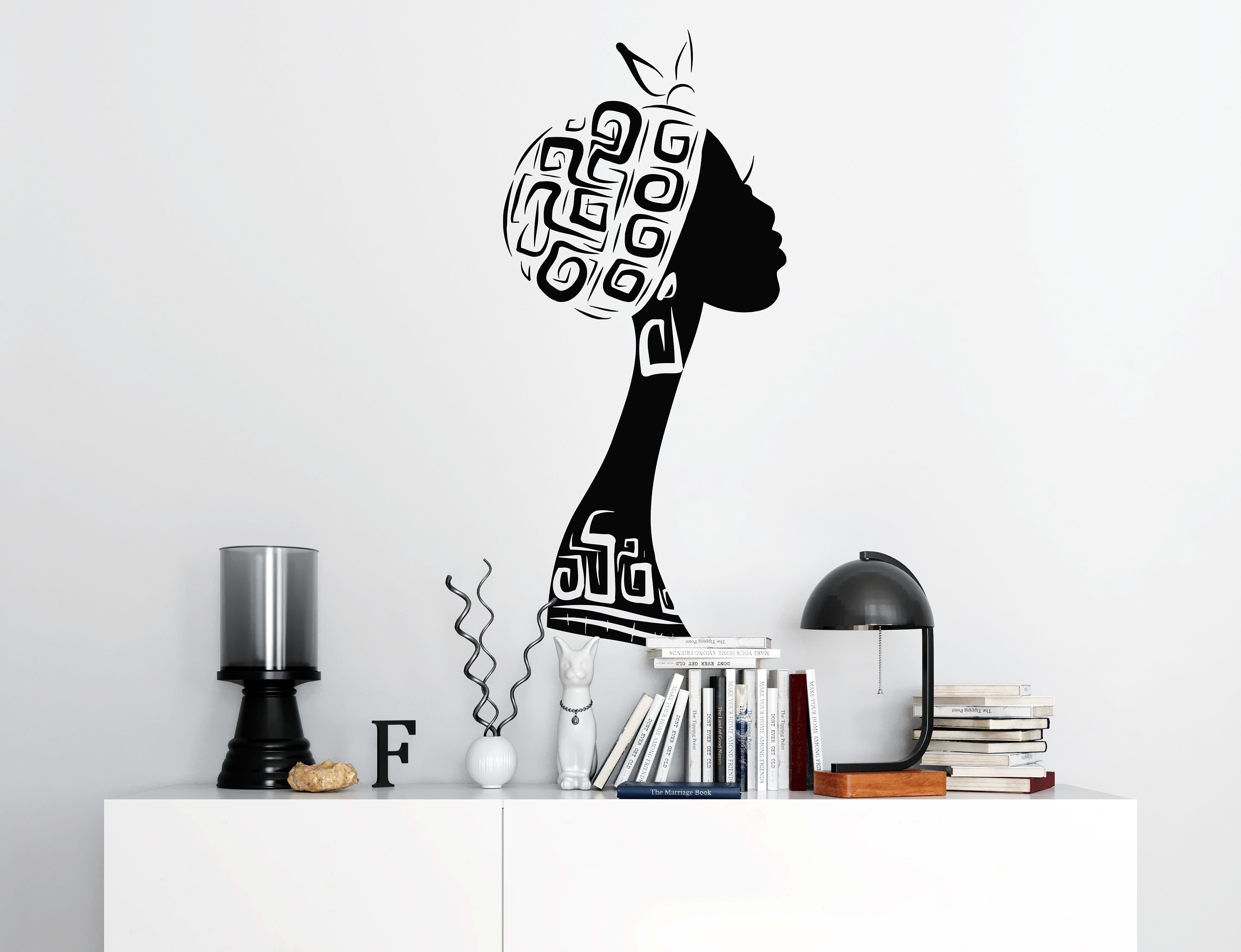 African Woman Wall Decal African Lady Silhouette Sticker - Etsy