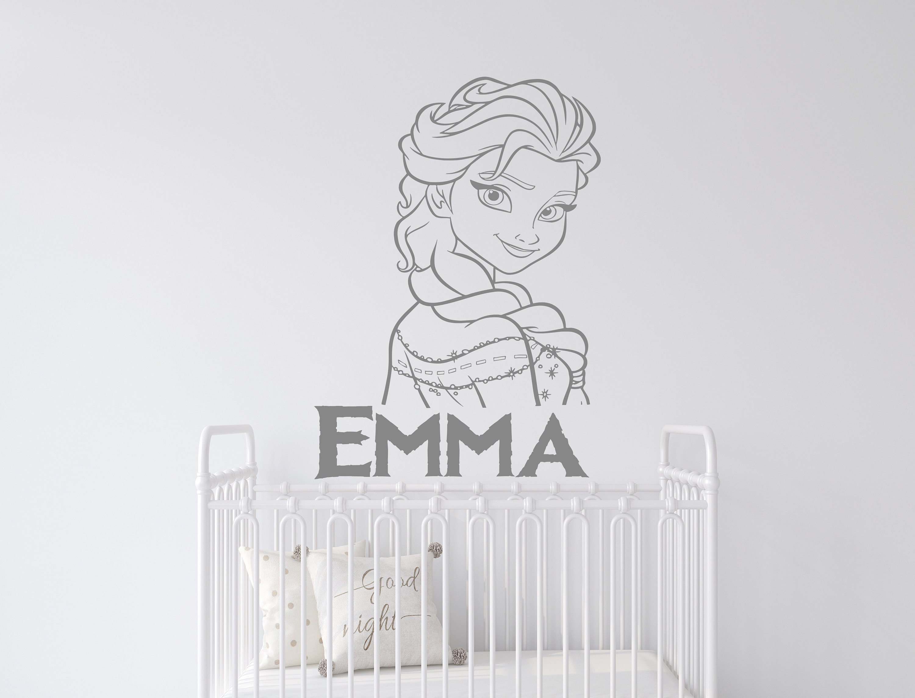 Frozen Princess Elsa Decal Custom Name Wall Decals for Girls Nursery ...