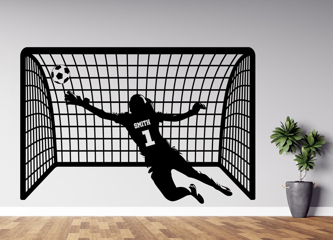 Personalized Name Soccer Girl Goalkeeper Wall Decal | Girls Soccer ...