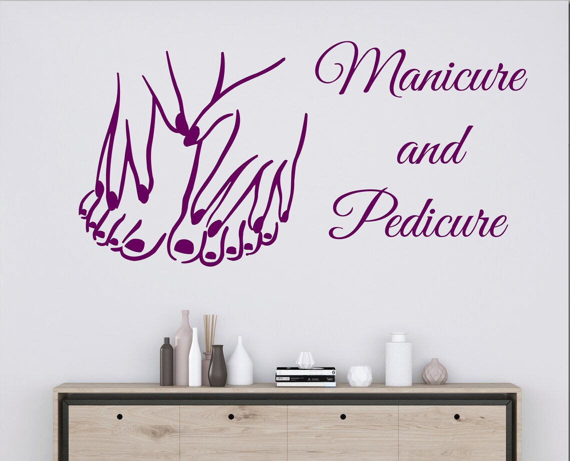Nail Salon Wall Decal Manicure Pedicure Window Sticker Nail - Etsy