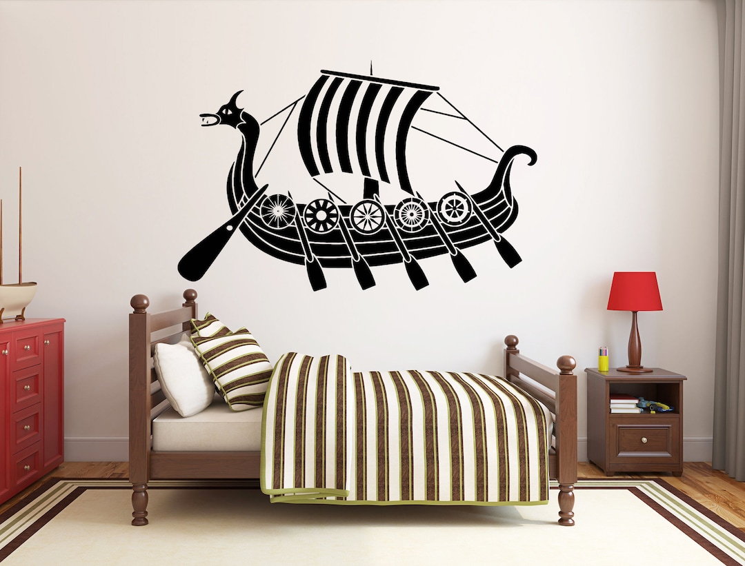 Vikings Ship Wall Decal | Vikings Boat Wall Sticker | Vikings Wall ...