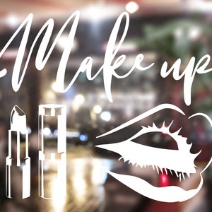 Makeup Wall Decal Makeup Artist Wall Sticker Cosmetics Lipstick Beauty ...