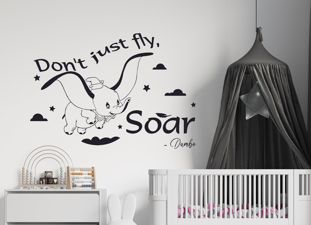 Dumbo Elephant Wall Decal Dumbo Wall Sticker Nursery Wall Decor CUS127 ...