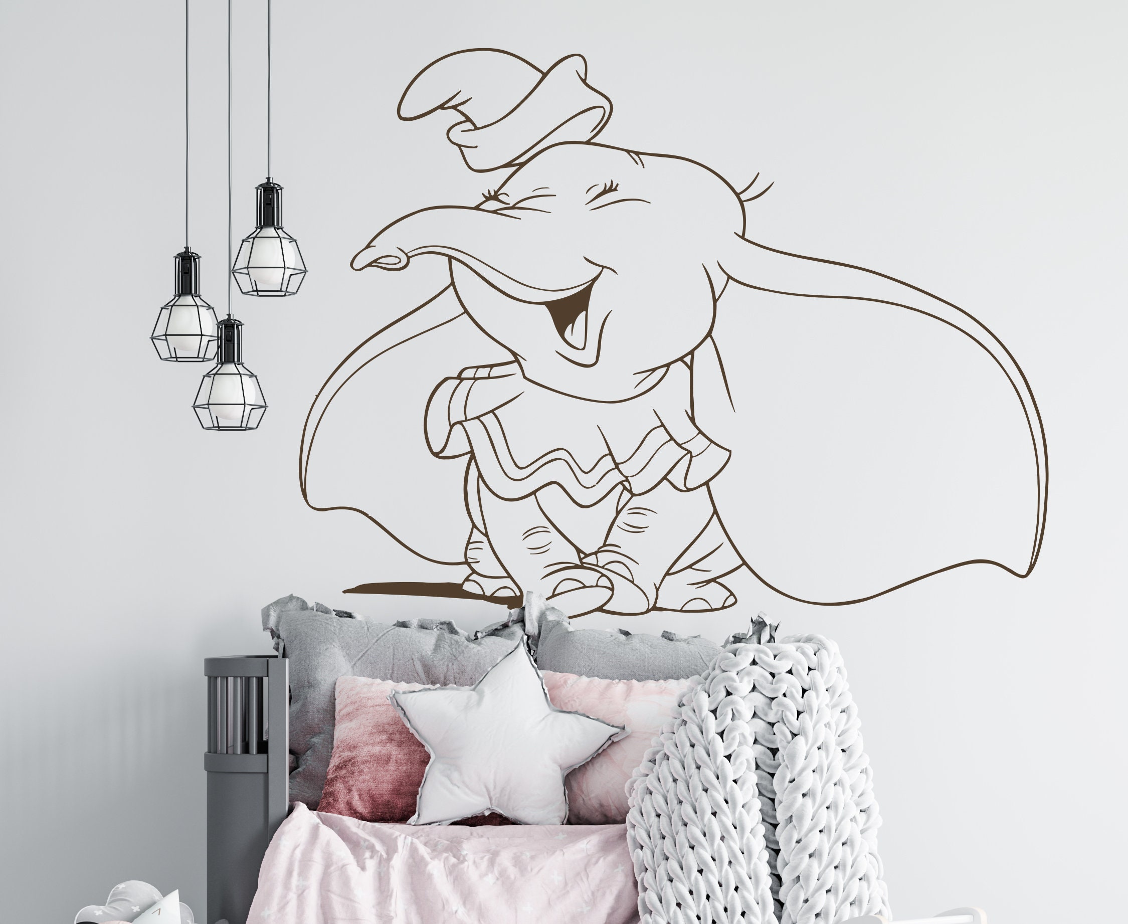 Dumbo Elephant Wall Decal Dumbo Wall Sticker Nursery Wall - Etsy