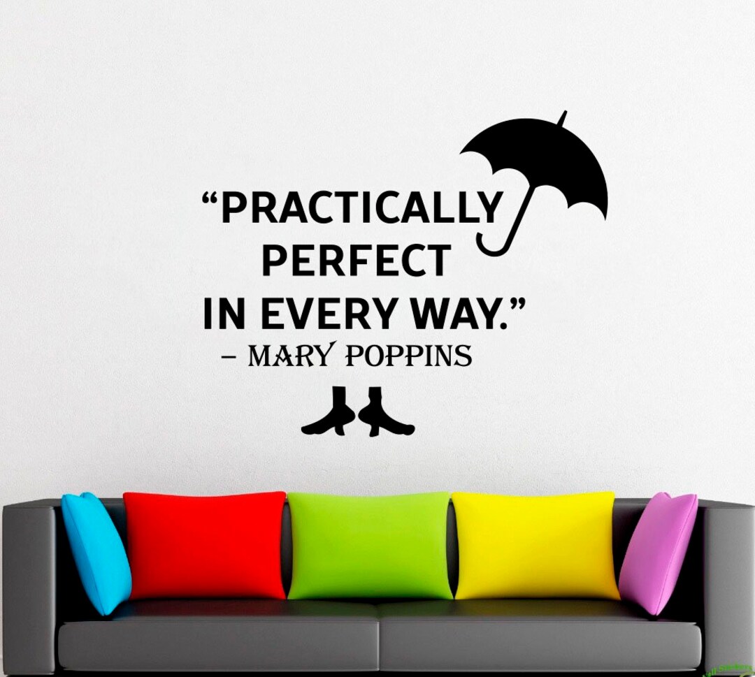 Mary Poppins Umbrella Nanny Wall Decal Window Sticker Design Handmade ...