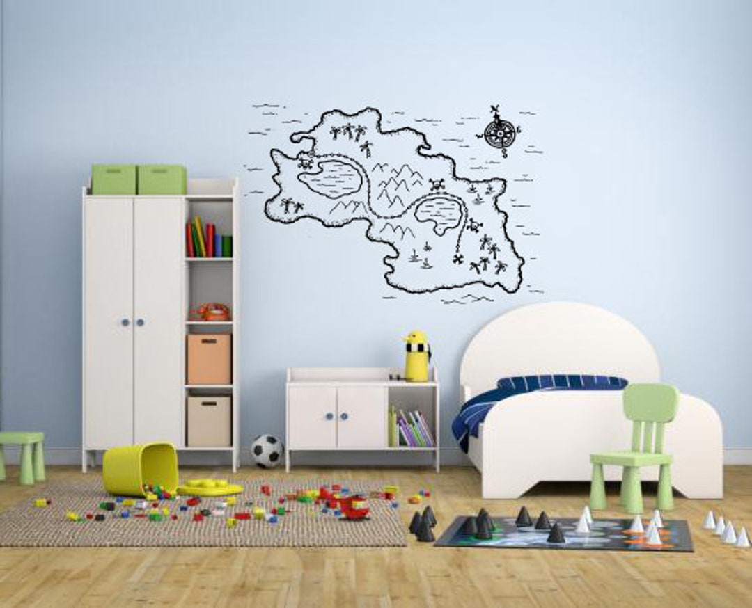 Treasure Map Wall Decal Treasure Map for Kids Pirate Map Wall Decal ...