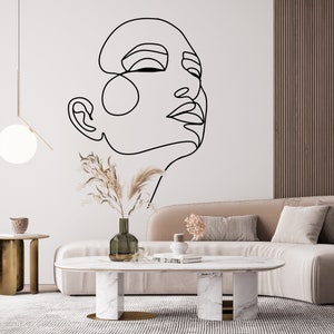 One Line Art Woman Face Decal Beauty Salon Wall Decor Spa Salon Wall ...