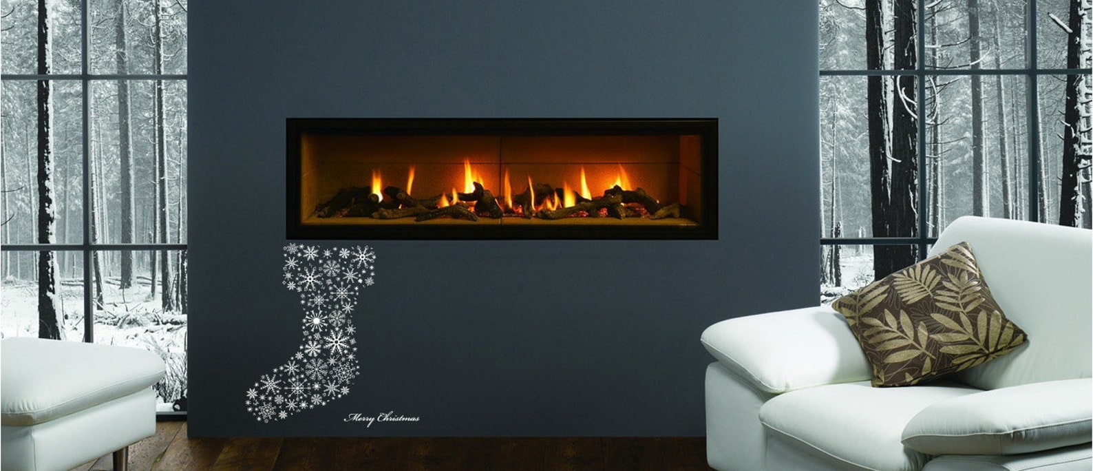 Christmas Stocking Wall Decal: Snowflake Holiday Window Sticker 2491 - Etsy