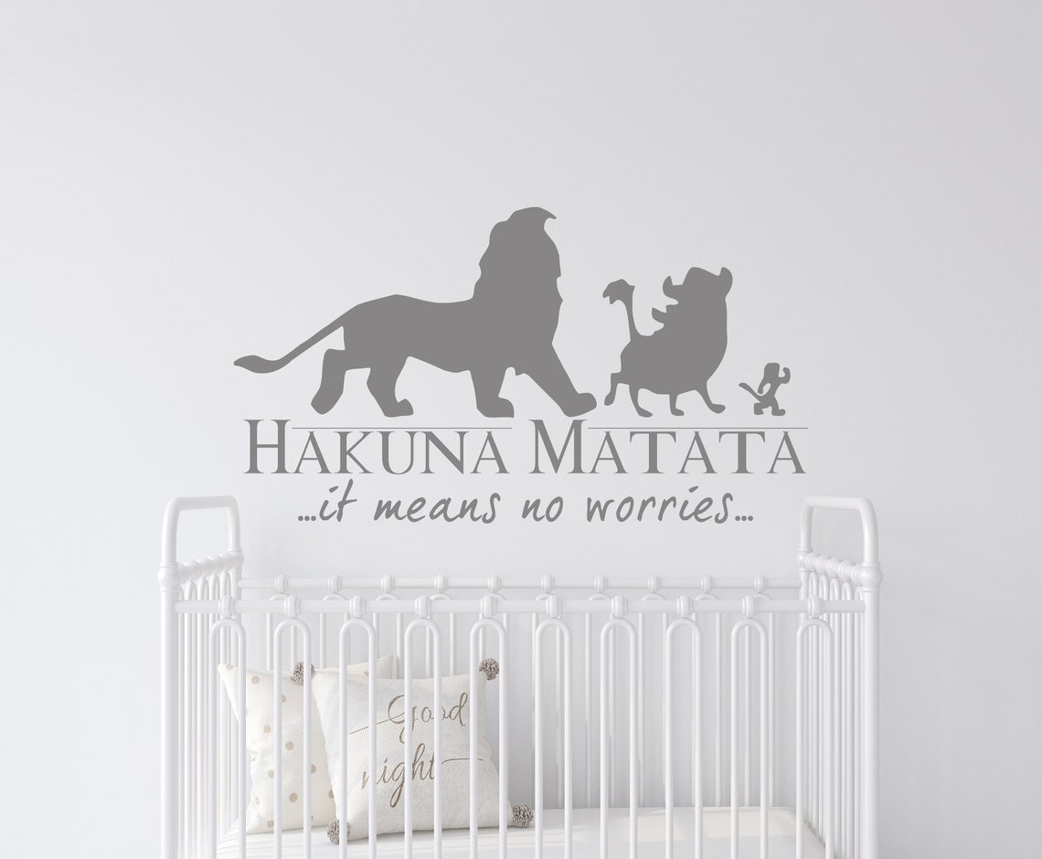 Hakuna Matata Wall Decal the Lion King Cartoon Wall Sticker | Etsy