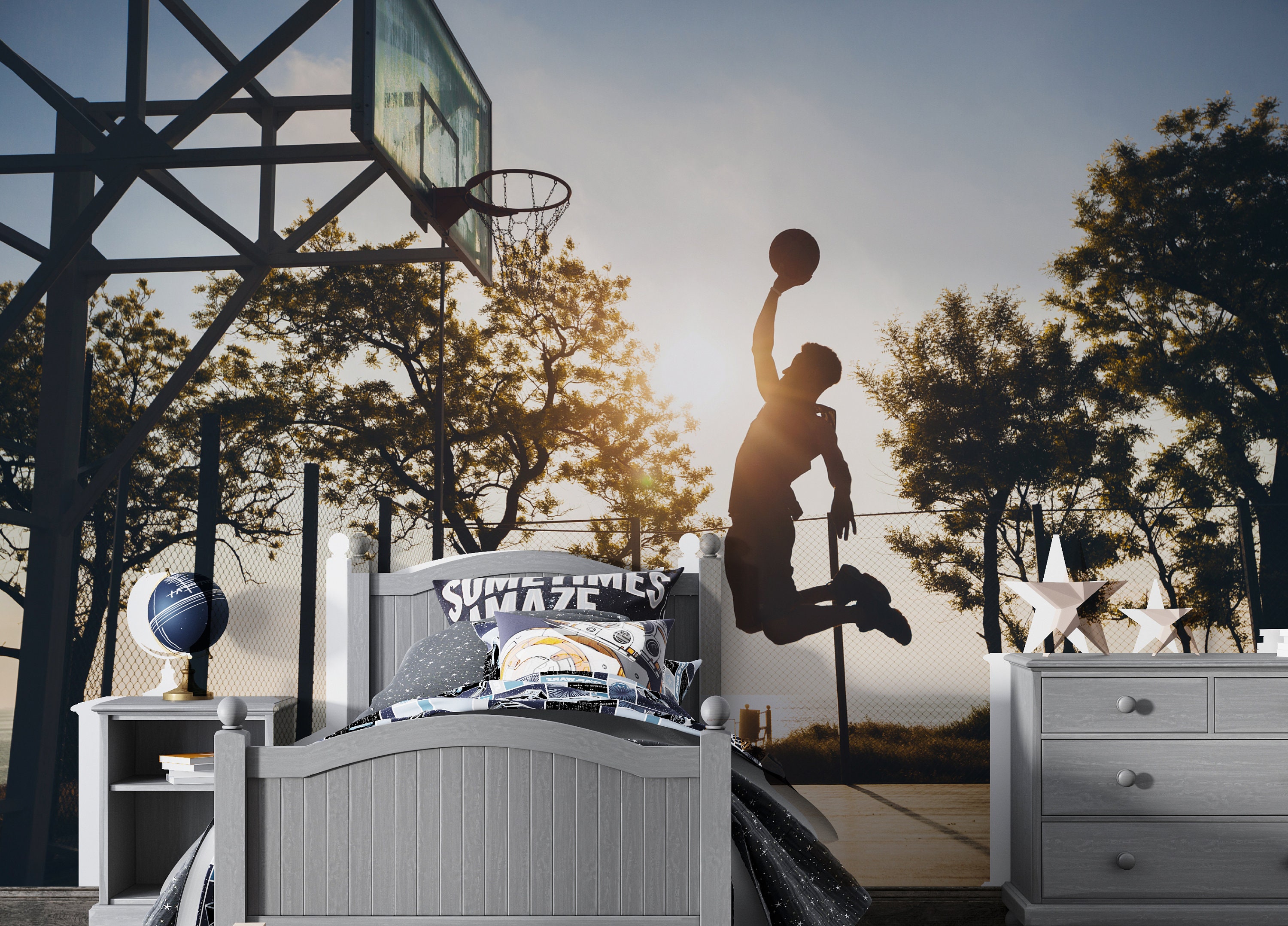 Slam Dunk | Basketball Quote Wall Mural | Motivational Sports Room ...
