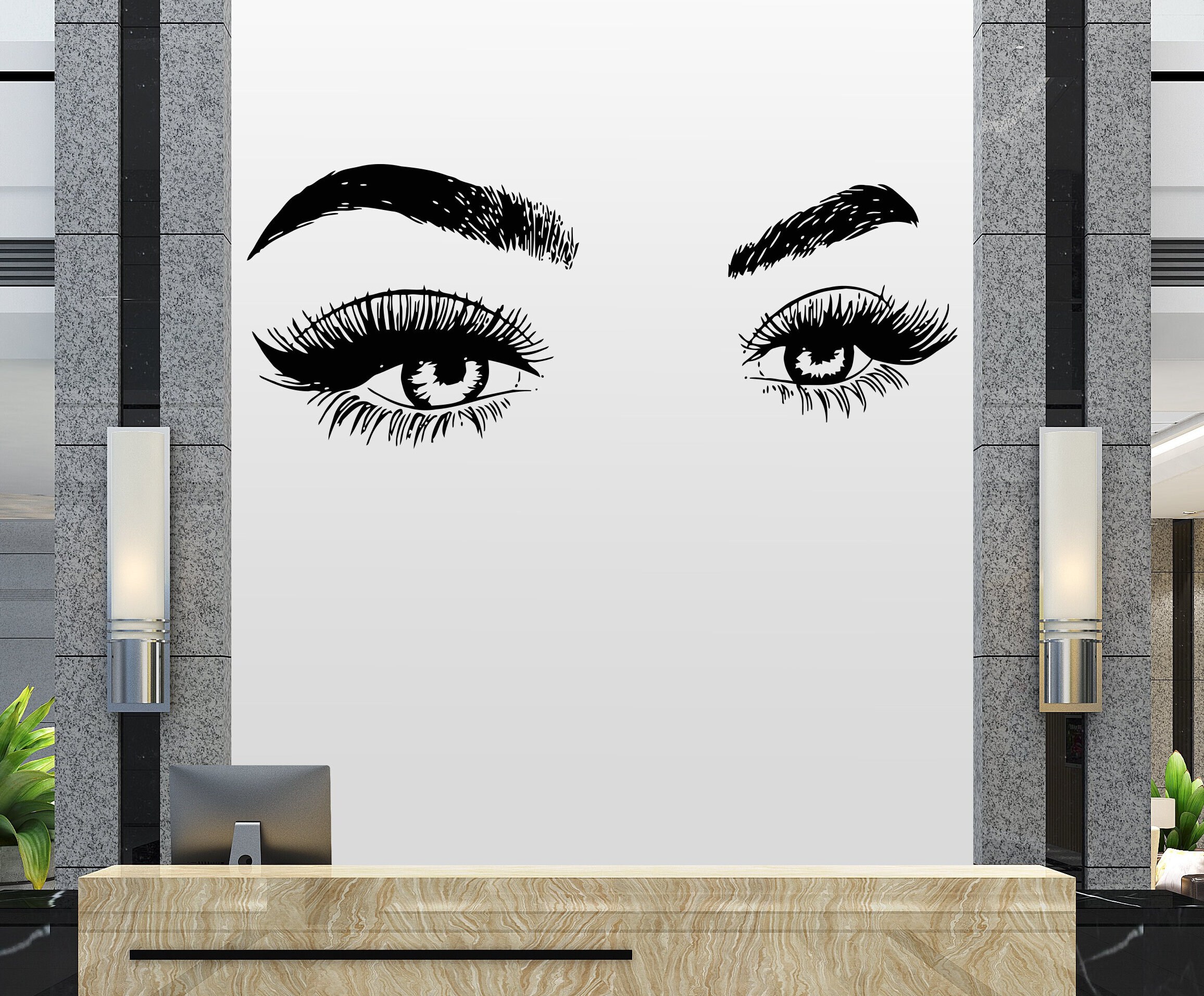 Eyelashes and Eyebrows Wall Decal Lashes and Brows Window - Etsy