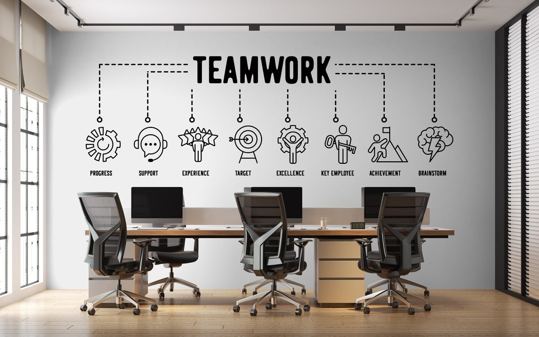 Unity Teamwork Wall Decal | Office Values Quote | Motivational Sticker ...