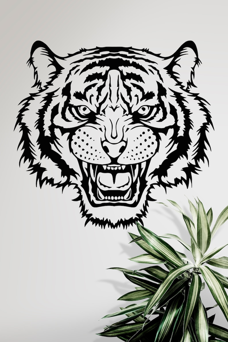 Tiger Wall Decal Tiger Wall Sticker Tiger Wall Decor JG2 - Etsy