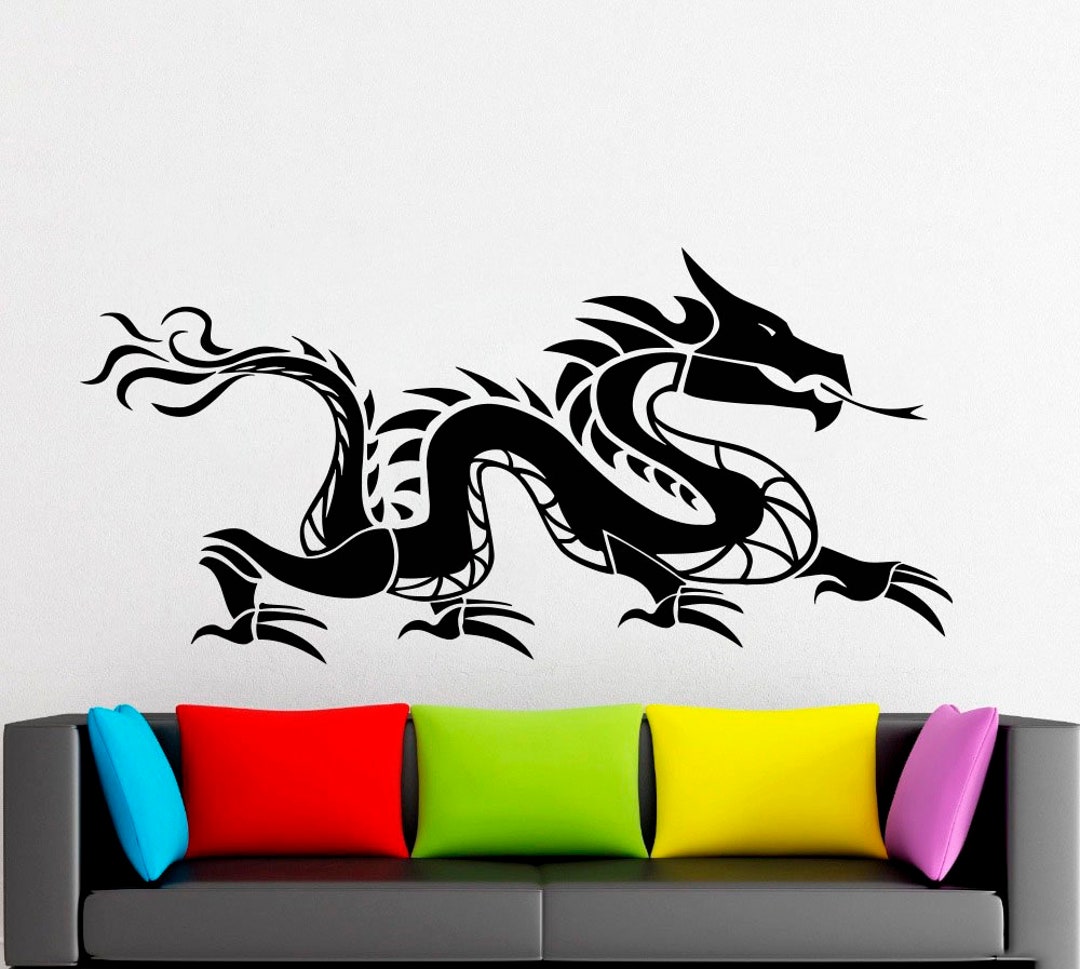 Dragon Flame Vinyl Wall Decal: Removable Home Decor Z49 - Etsy