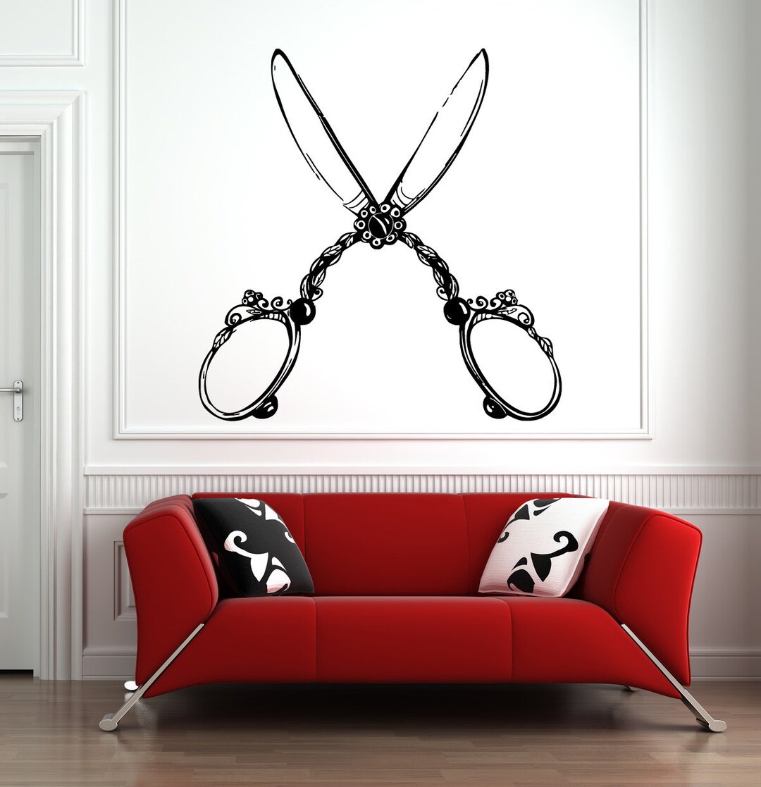 Hair Salon Scissors Wall Decal: Beauty Shop Decor HS033 - Etsy