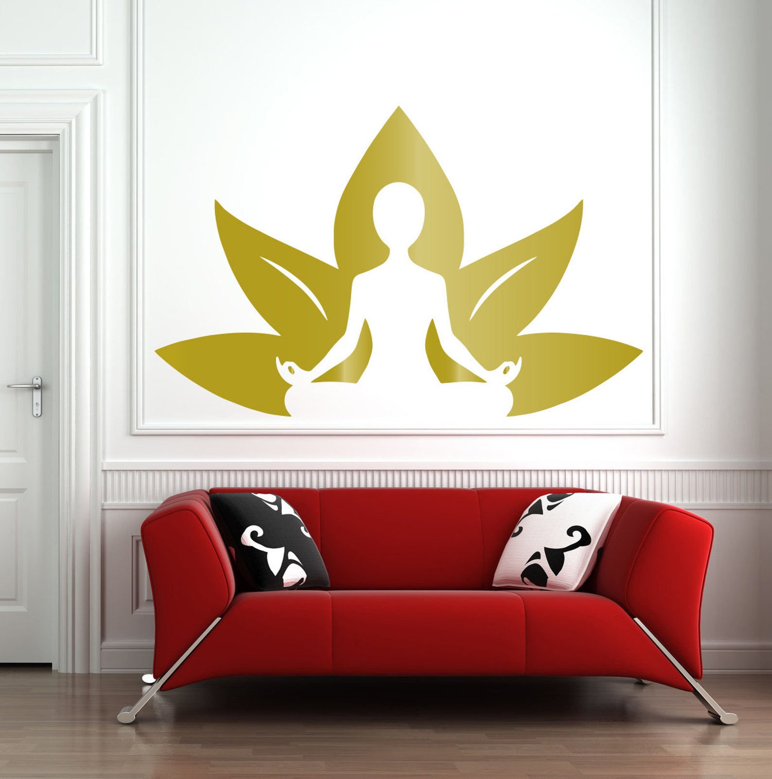 Lotus Wall Decal Lotus Flower Wall Decal Lotus Mandala - Etsy