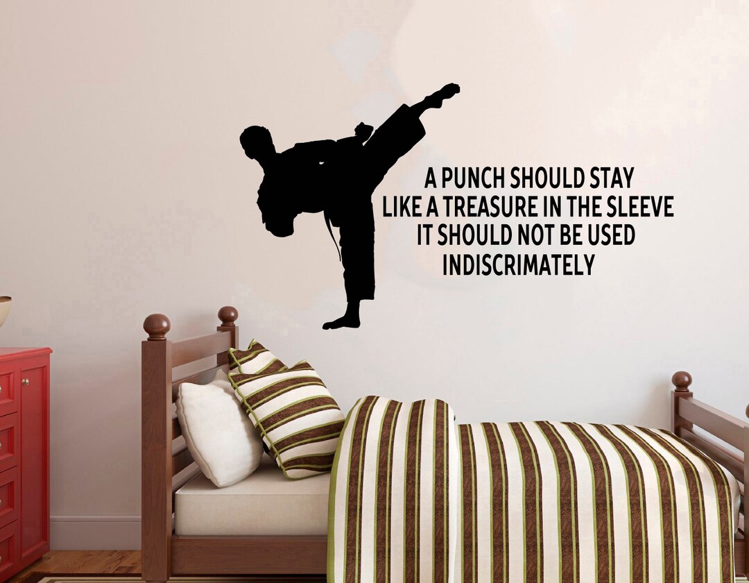 Karate Wall Decal / Motivational Quote Wall Sticker / Karateka Wall Art ...