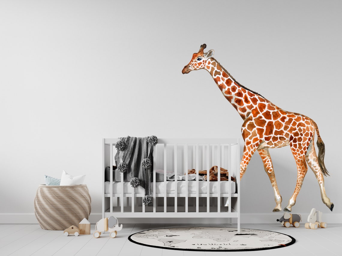 Baby Giraffe Wall Decal for Safari Nursery Giraffe Wall - Etsy