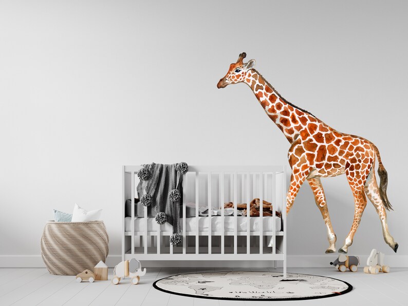 Baby Giraffe Wall Decal for Safari Nursery Giraffe Wall - Etsy