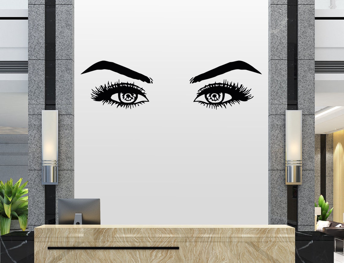 Eyelashes and Eyebrows Wall Decal Lashes and Brows Window - Etsy